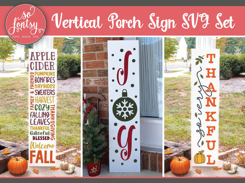 Vertical Porch Sign SVG Set - So Fontsy