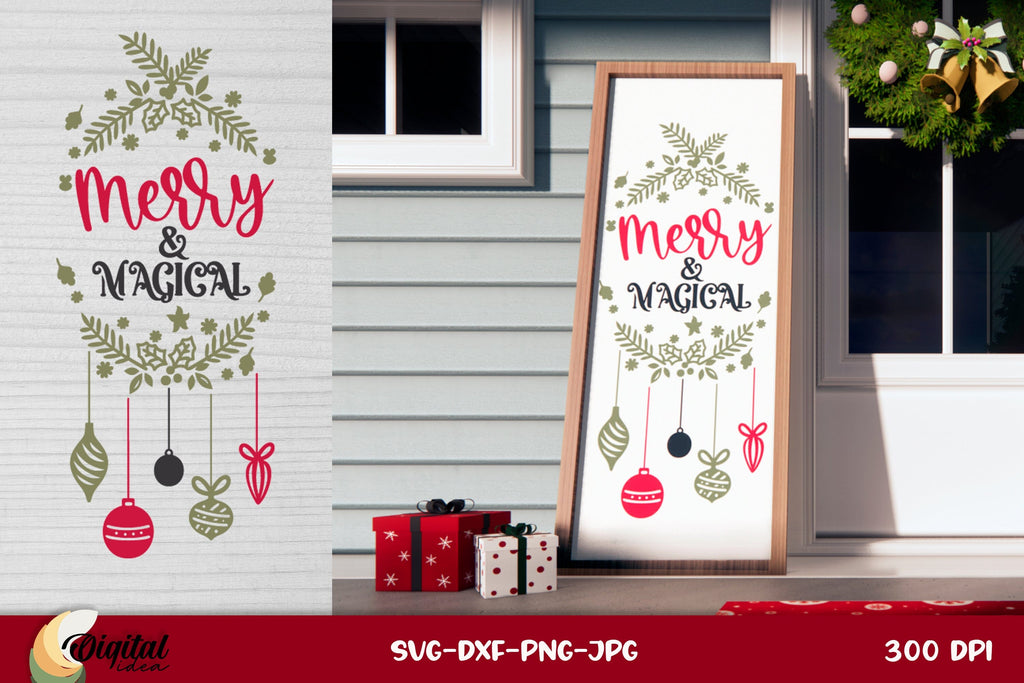 Vertical Signs SVG. Christmas Vertical Door Sign SVG. 3D Door Sign ...