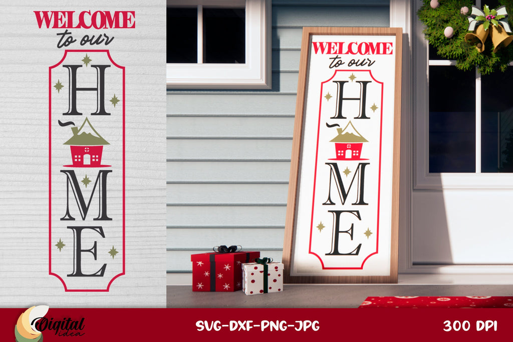 Vertical Signs SVG. Christmas Vertical Door Sign SVG. 3D Door Sign ...