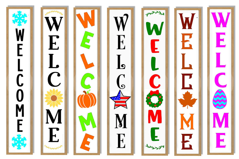 Vertical Welcome Sign Bundle - Sign Builder Bundle - So Fontsy