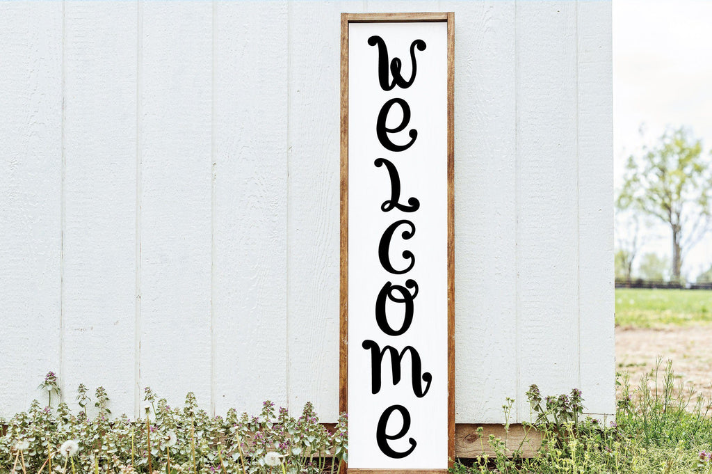 Vertical Welcome SVG Bundle - Welcome Sign SVG File - So Fontsy