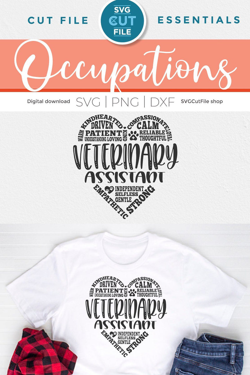 Vet assistant svg, veterinary assistant svg subway art heart - So Fontsy