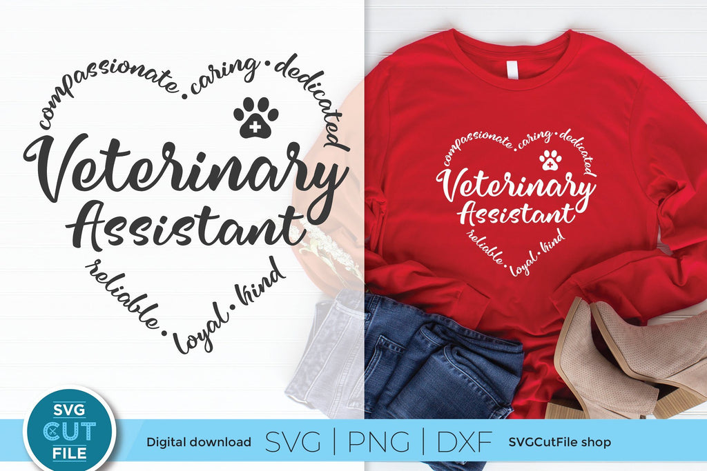 Veterinary assistant svg with paw print for Cricut or Silhouette ...
