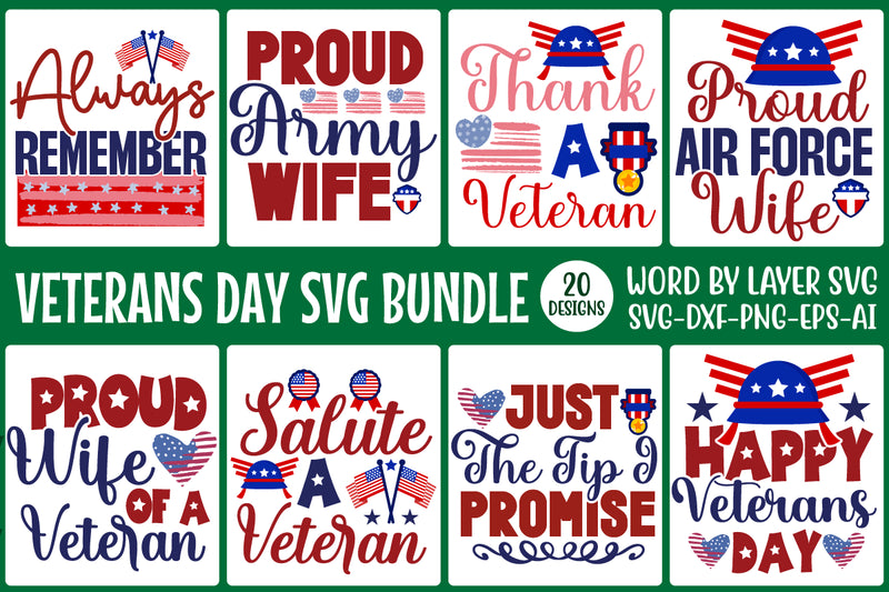 Veterans Day Bundle, Veterans Day Quote Design, USA Patriotic Cut File ...