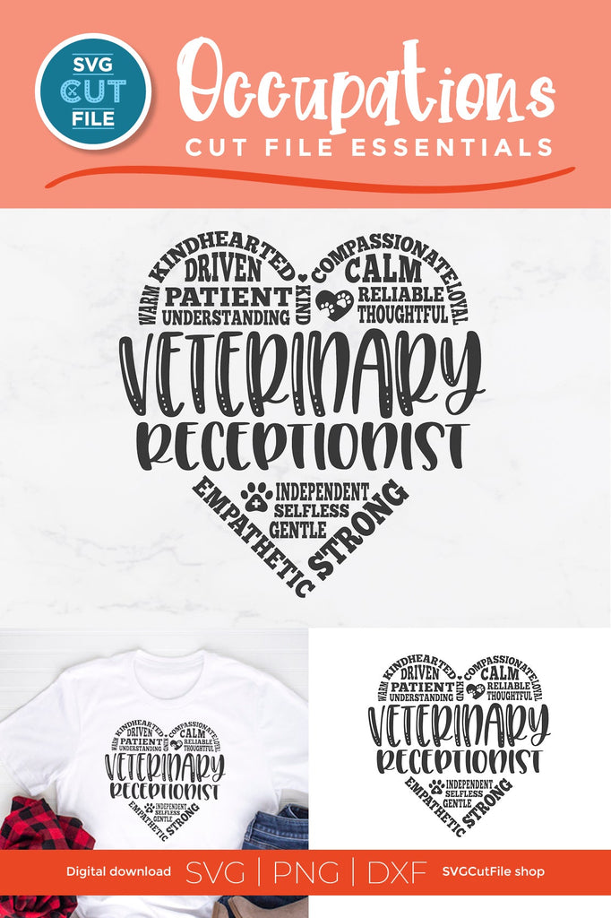 Veterinary Receptionist svg, a Vet receptionist subway art heart - So ...