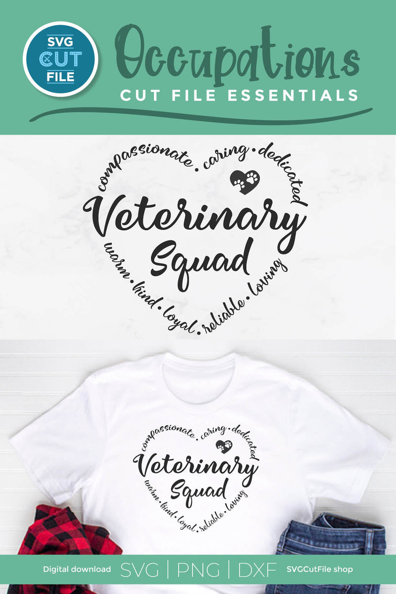Veterinary squad svg for Cricut or Silhouette - So Fontsy