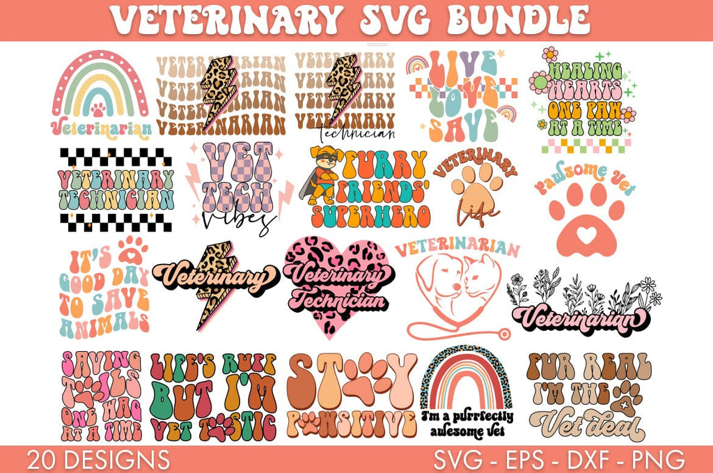 Veterinary SVG Bundle PNG Sublimation - So Fontsy