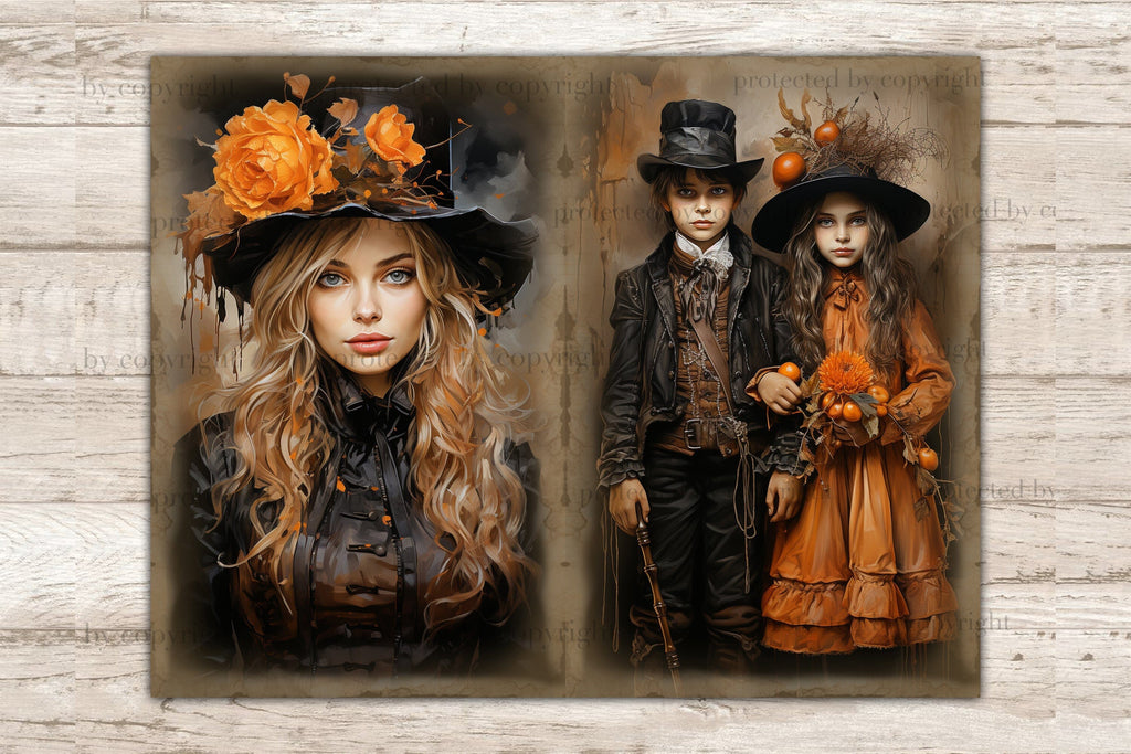 Victorian Autumn Junk Journal Pages | Fall Digital Art - So Fontsy