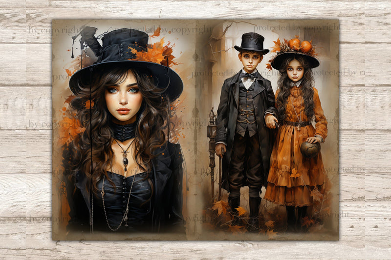 Victorian Autumn Junk Journal Pages | Fall Digital Art - So Fontsy