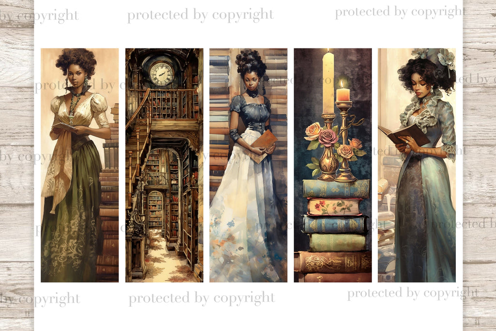 Victorian Library Bookmarks Bundle | Printable Bookmarks Set - So Fontsy