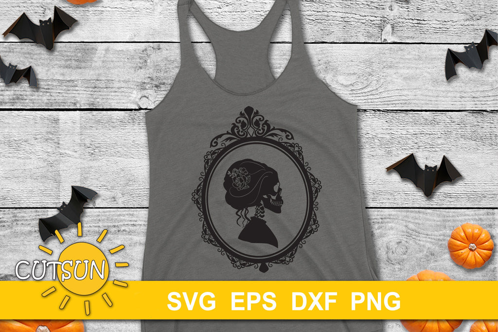 Victorian skulls in oval frames SVG | Gothic SVG - So Fontsy