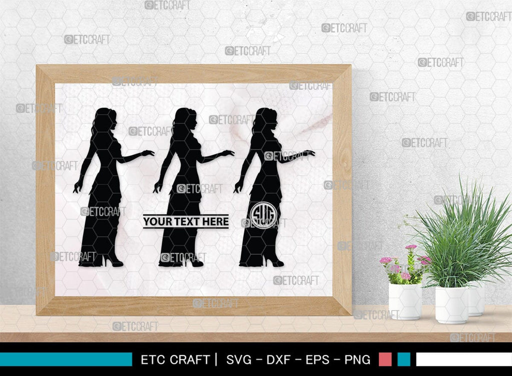 Victorian Woman Monogram, Victorian Woman Silhouette, Victorian Woman ...