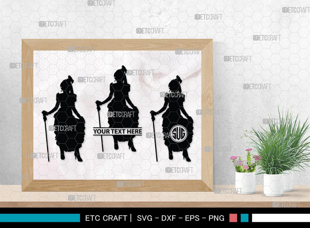 Victorian Woman Monogram, Victorian Woman Silhouette, Victorian Woman ...