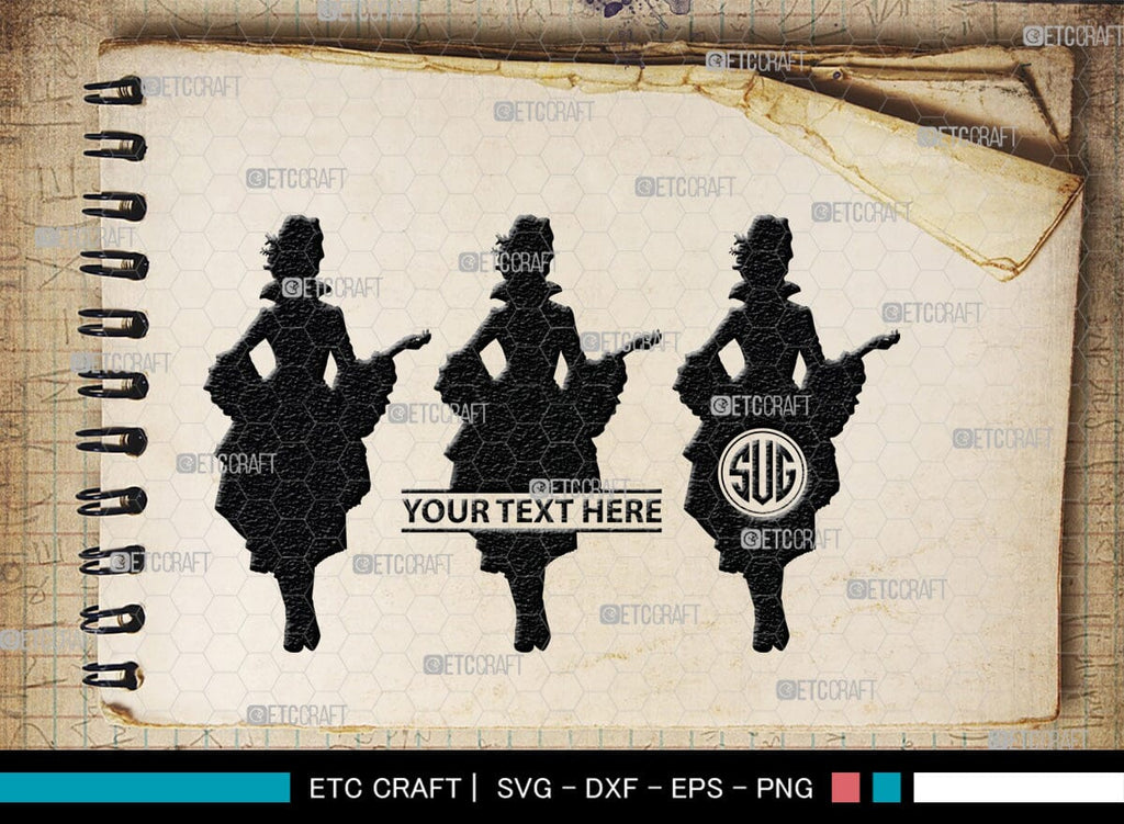 Victorian Woman Monogram, Victorian Woman Silhouette, Victorian Woman ...