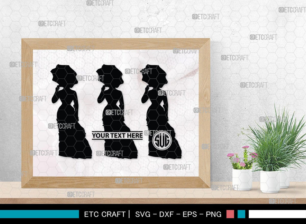 Victorian Woman Monogram, Victorian Woman Silhouette, Victorian Woman ...