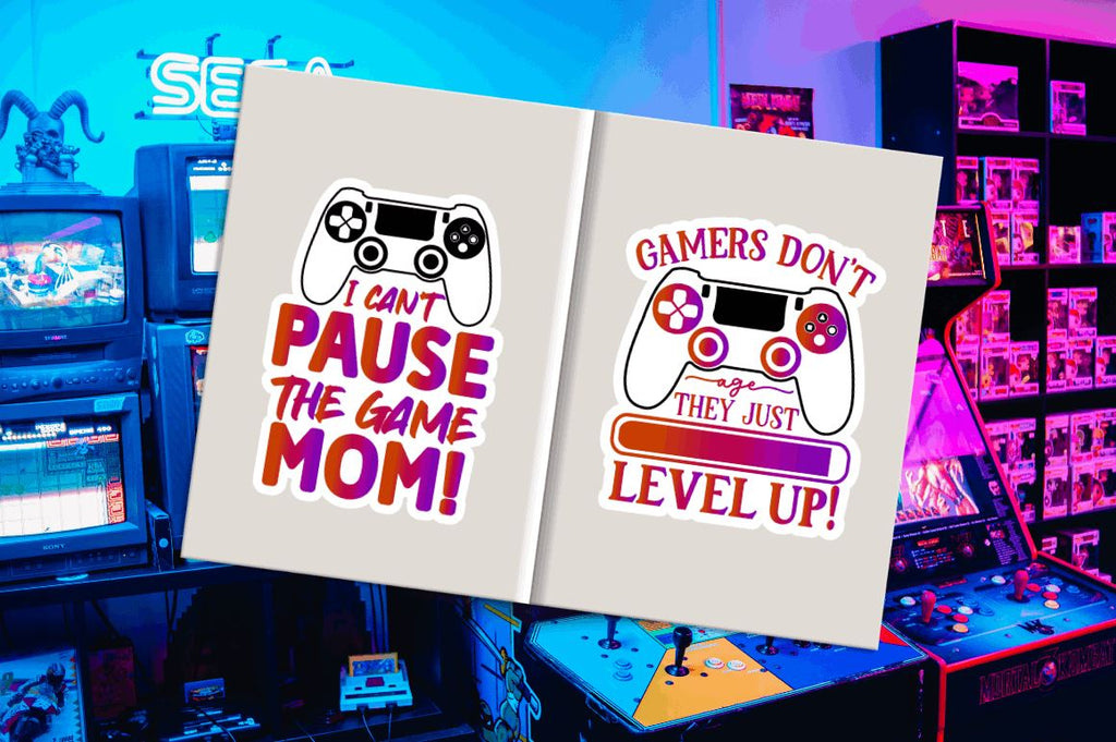 Video Game Printable Sublimation Stickers Bundle - So Fontsy
