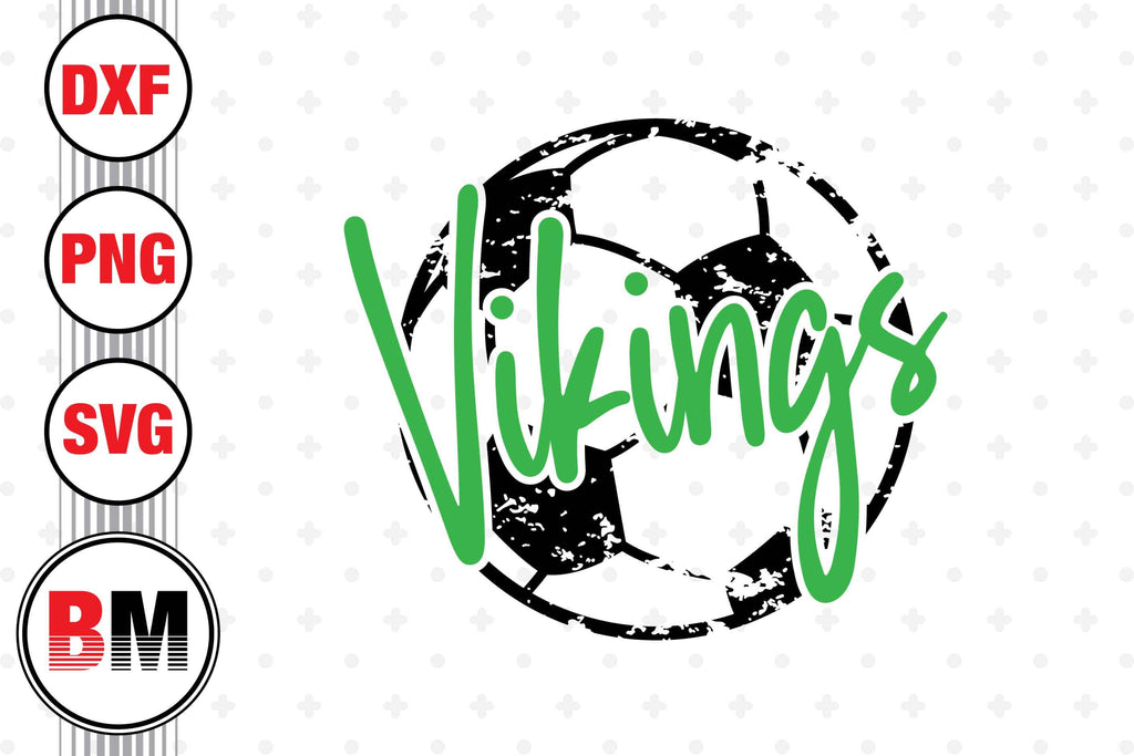 Vikings Distressed Soccer SVG, PNG, DXF Files - So Fontsy