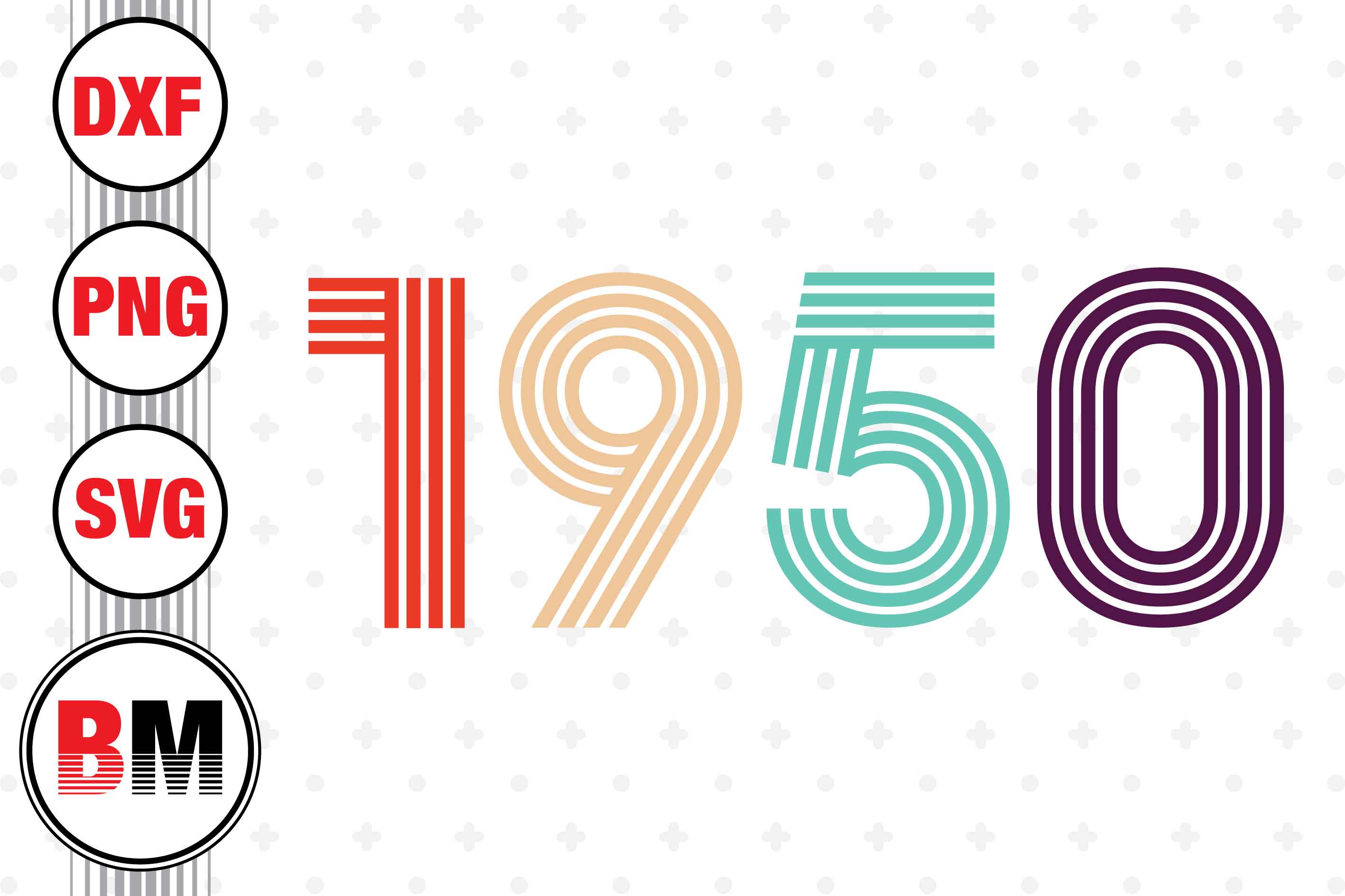 Vintage 1950 SVG, PNG, DXF Files - So Fontsy