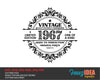 Vintage 1967 SVG | Birthday Vintage 1967 SVG Clipart | Aged To ...