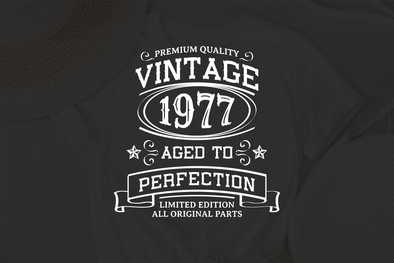 Vintage 1977 Svg, Vintage Birthday svg, limited edition svg, funny ...