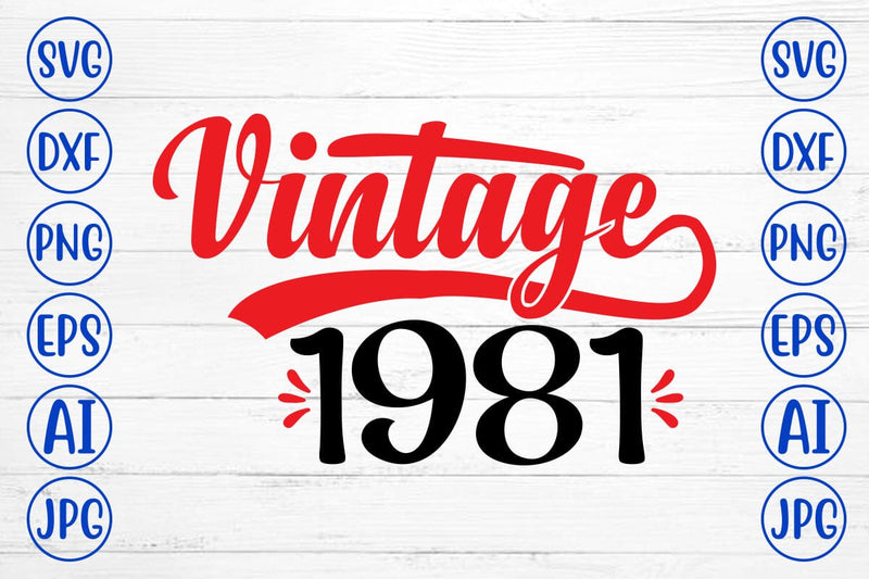 Vintage 1981 SVG Cut File - So Fontsy