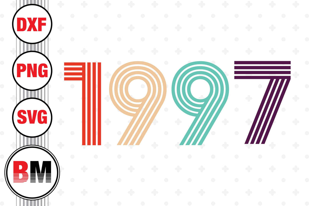 Vintage 1997 SVG, PNG, DXF Files - So Fontsy