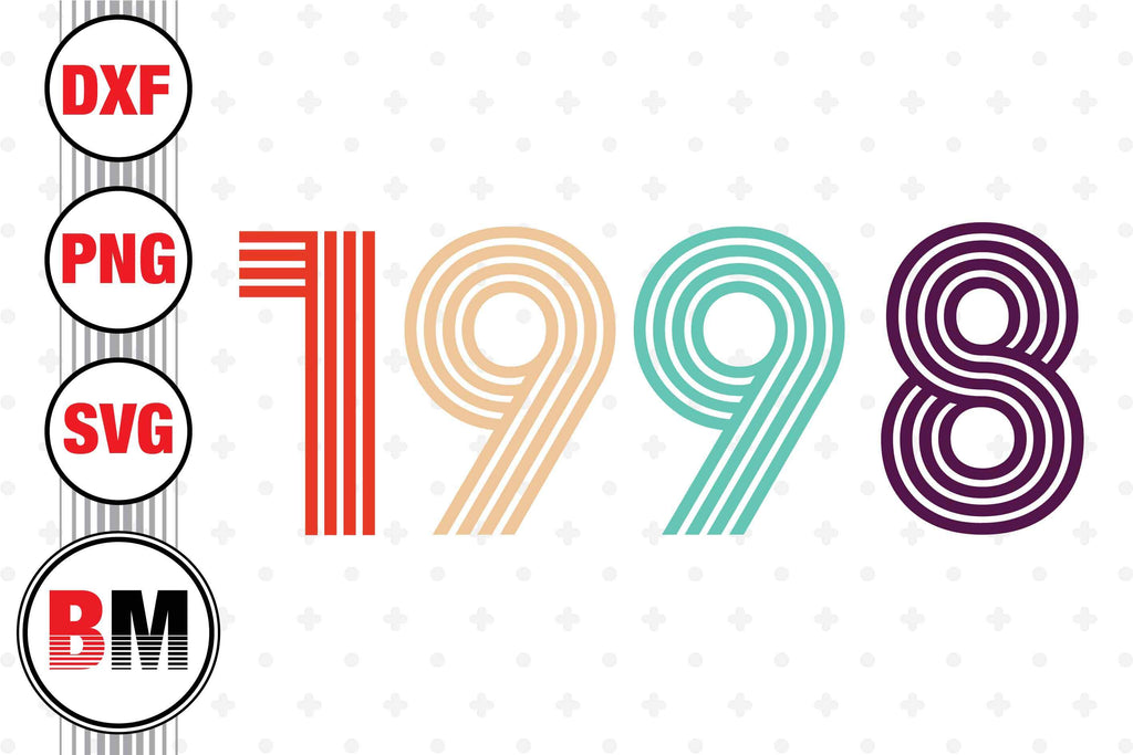 Vintage 1998 SVG, PNG, DXF Files - So Fontsy