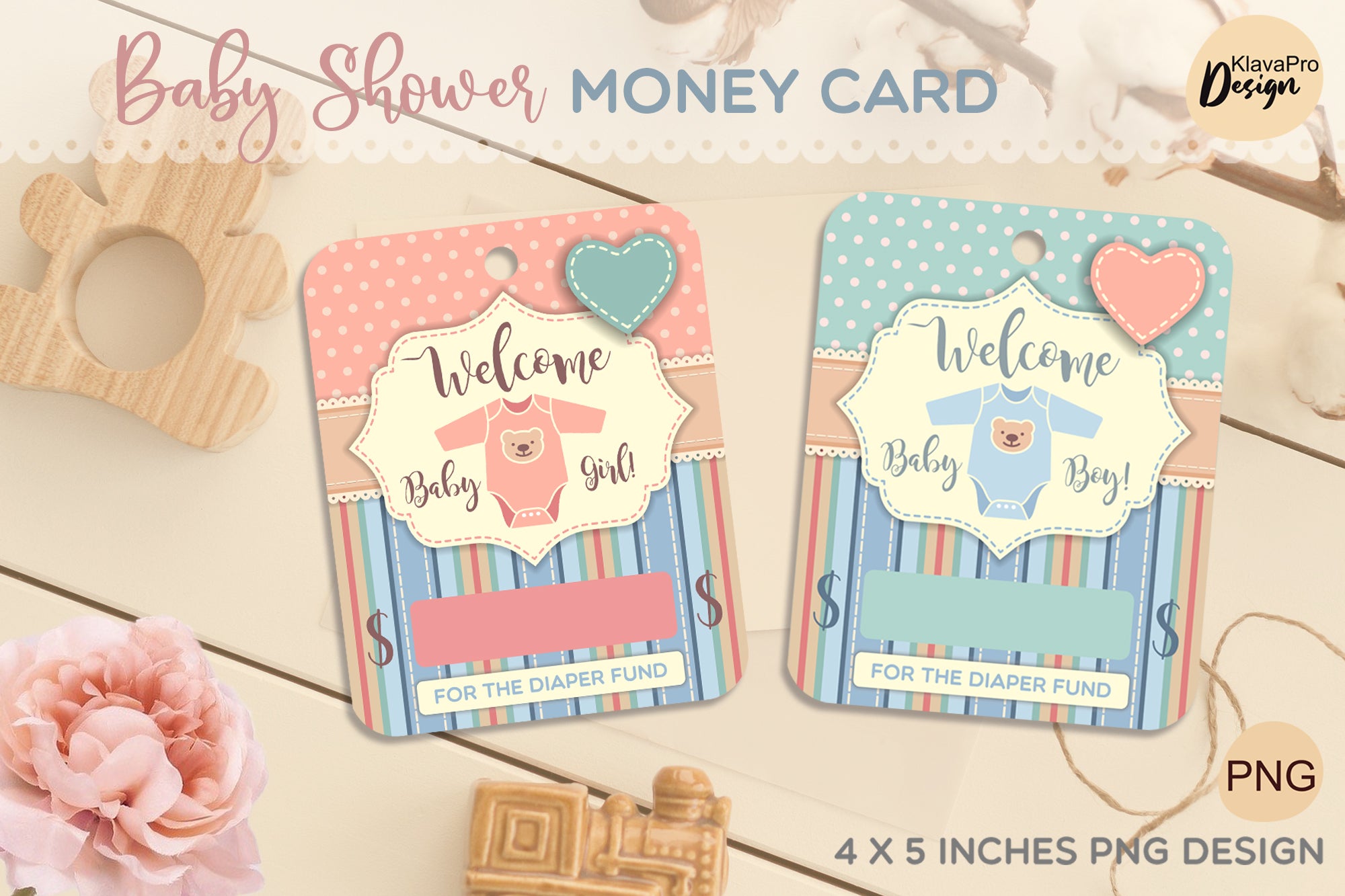 Vintage Baby Shower Money Card. Printable Baby Gift Card. PNG - So Fontsy