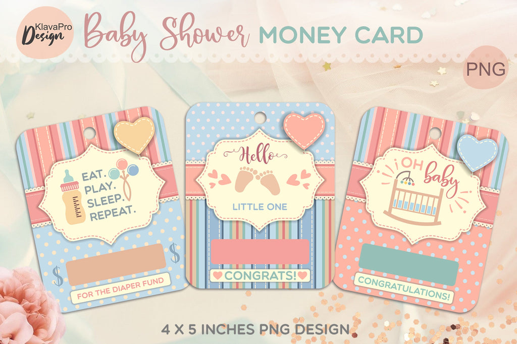 Vintage Baby Shower Money Card. Printable Baby Gift Card. PNG - So Fontsy