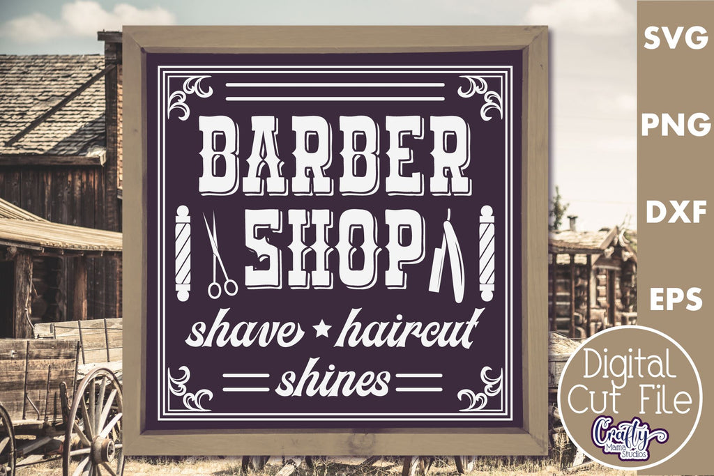 VIntage Barbershop Sign | Western Svg | Wild West Sign - So Fontsy