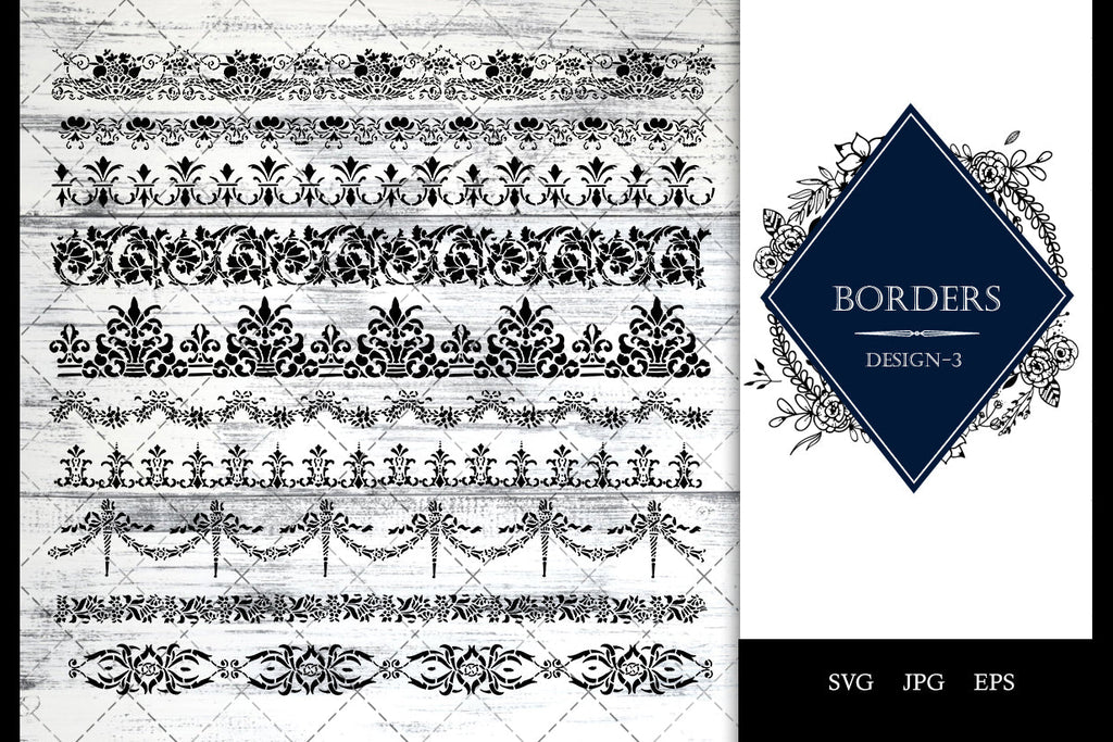 Vintage Baroque -3 Ornamental border Vector - So Fontsy