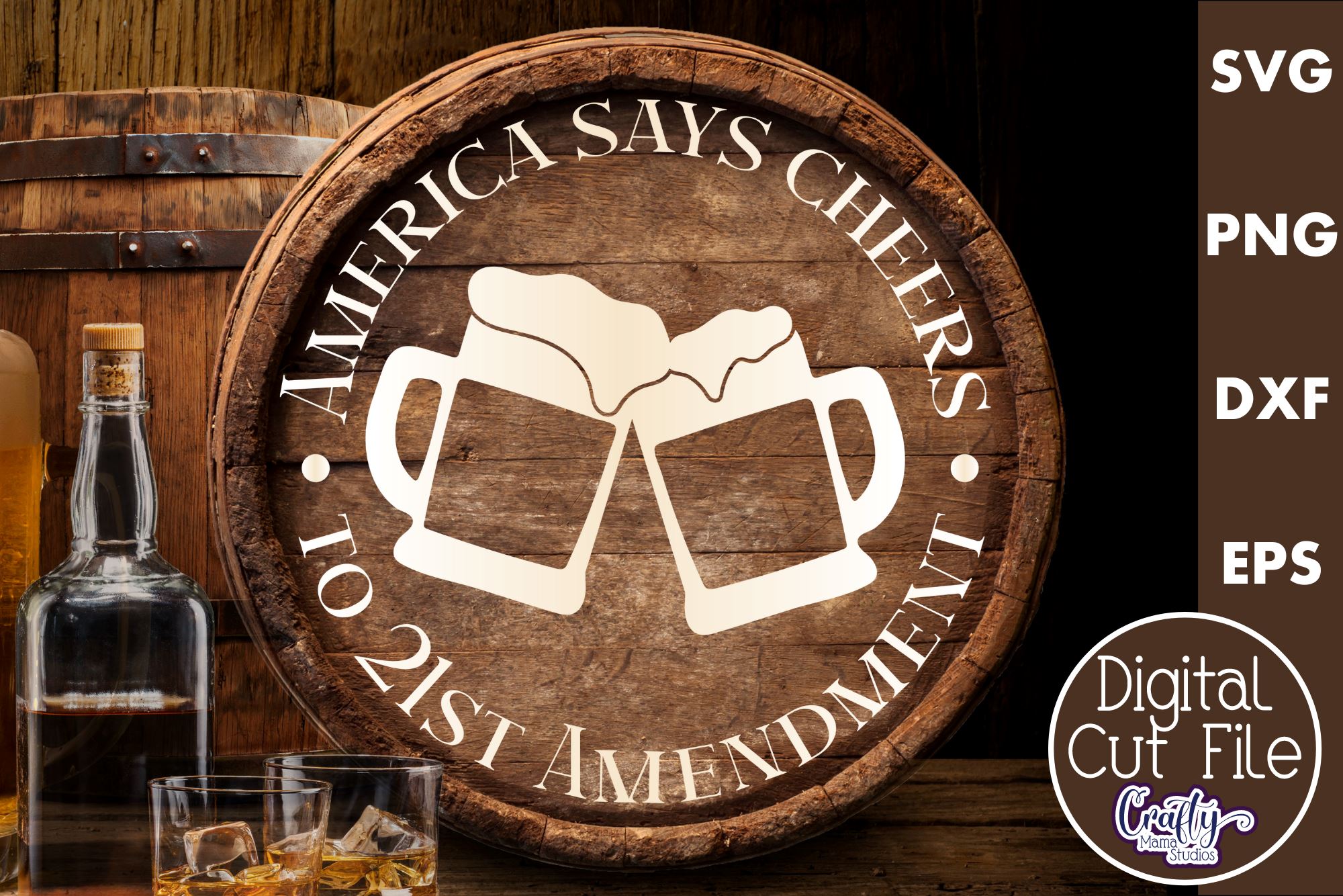 Vintage Beer Svg | Prohibition Svg | Round Beer Sign - So Fontsy