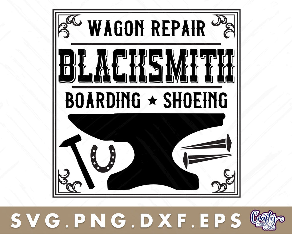 VIntage Blacksmith Sign | Western Svg | Wild West Sign - So Fontsy