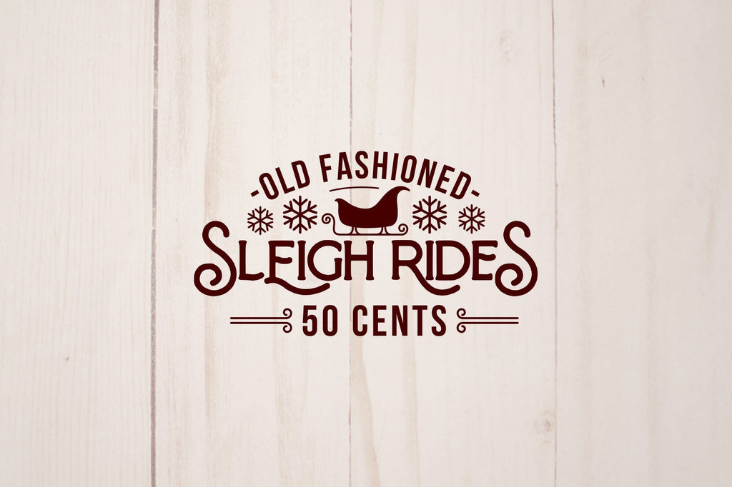 Vintage Christmas Old Fashioned Sleigh Rides SVG - So Fontsy