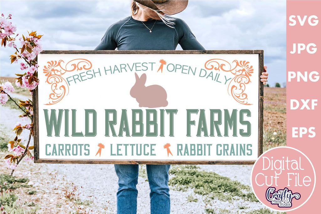 Vintage Easter Farmhouse Sign | Wild Rabbit Farms Svg - So Fontsy