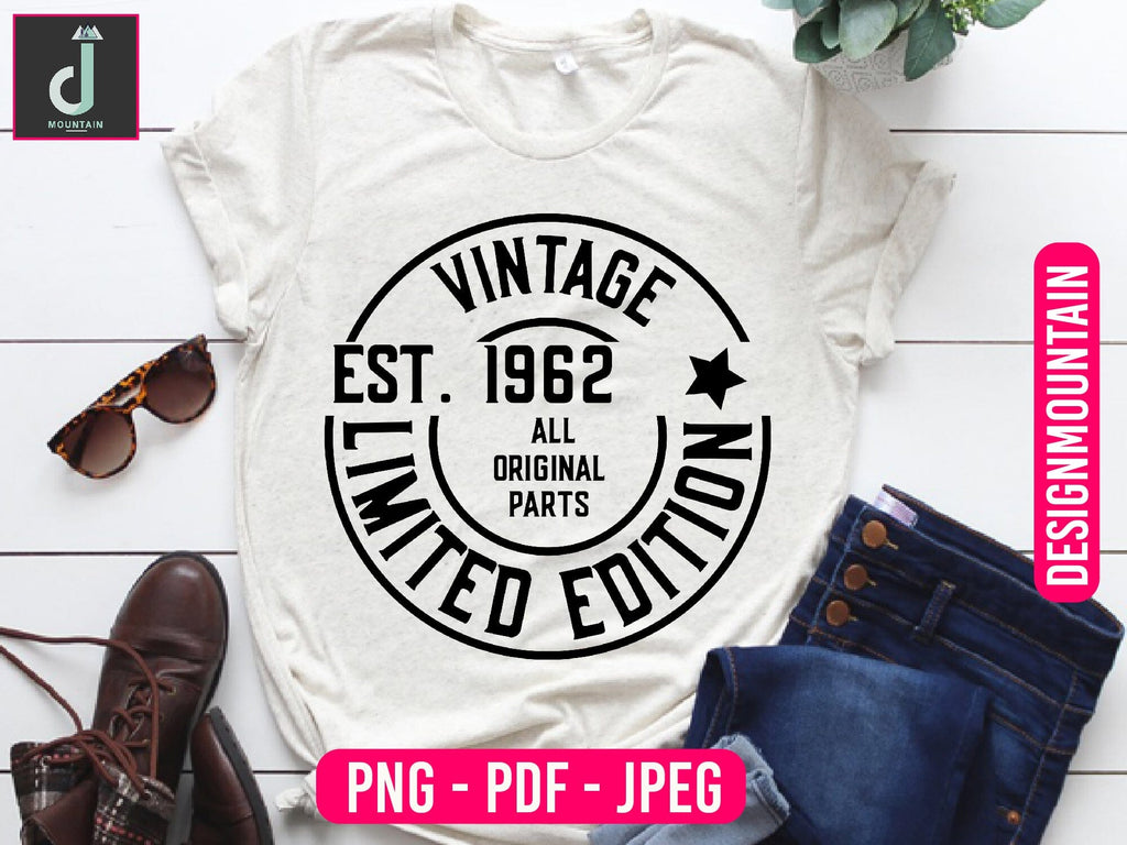 Vintage Est 1962 All original parts limited edition png design ...