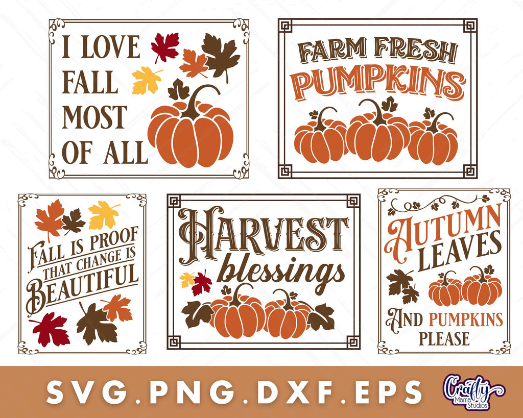 Vintage Fall Sign Svg Bundle - So Fontsy