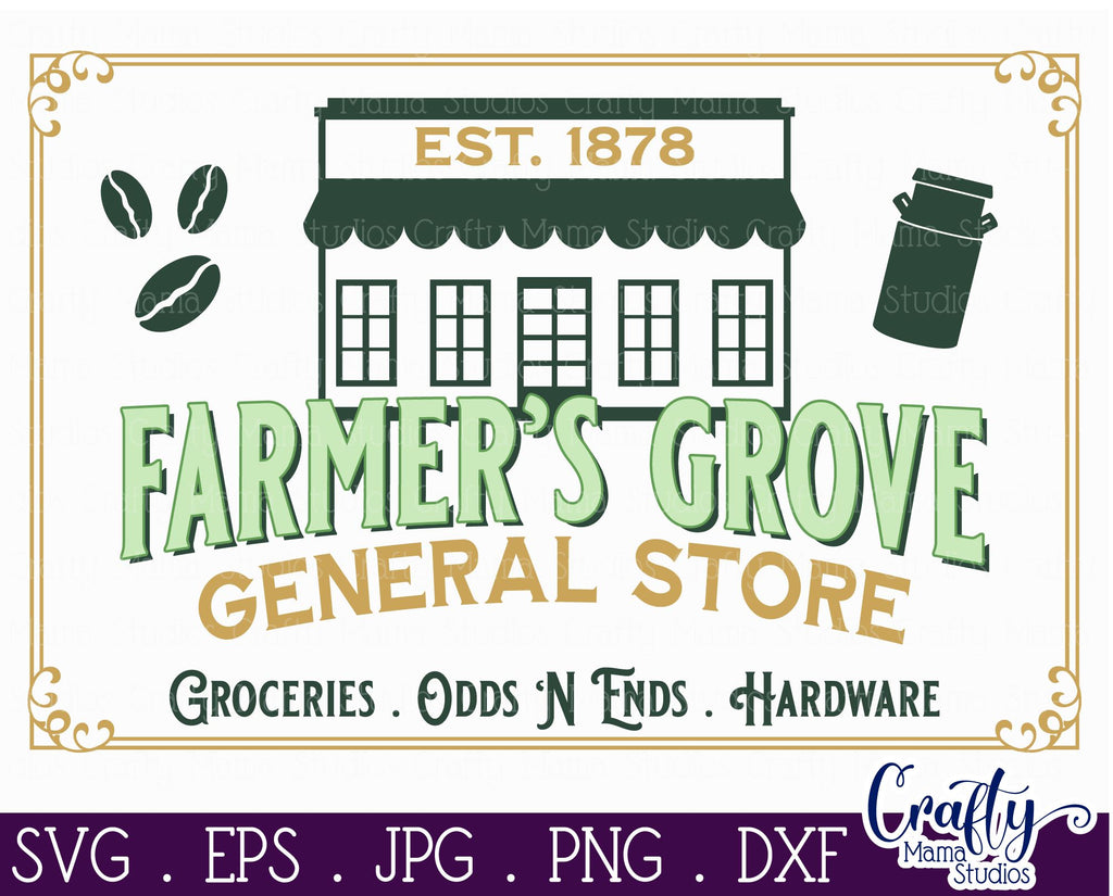 Vintage Farmhouse Home Sign | General Store Svg Wall Art - So Fontsy