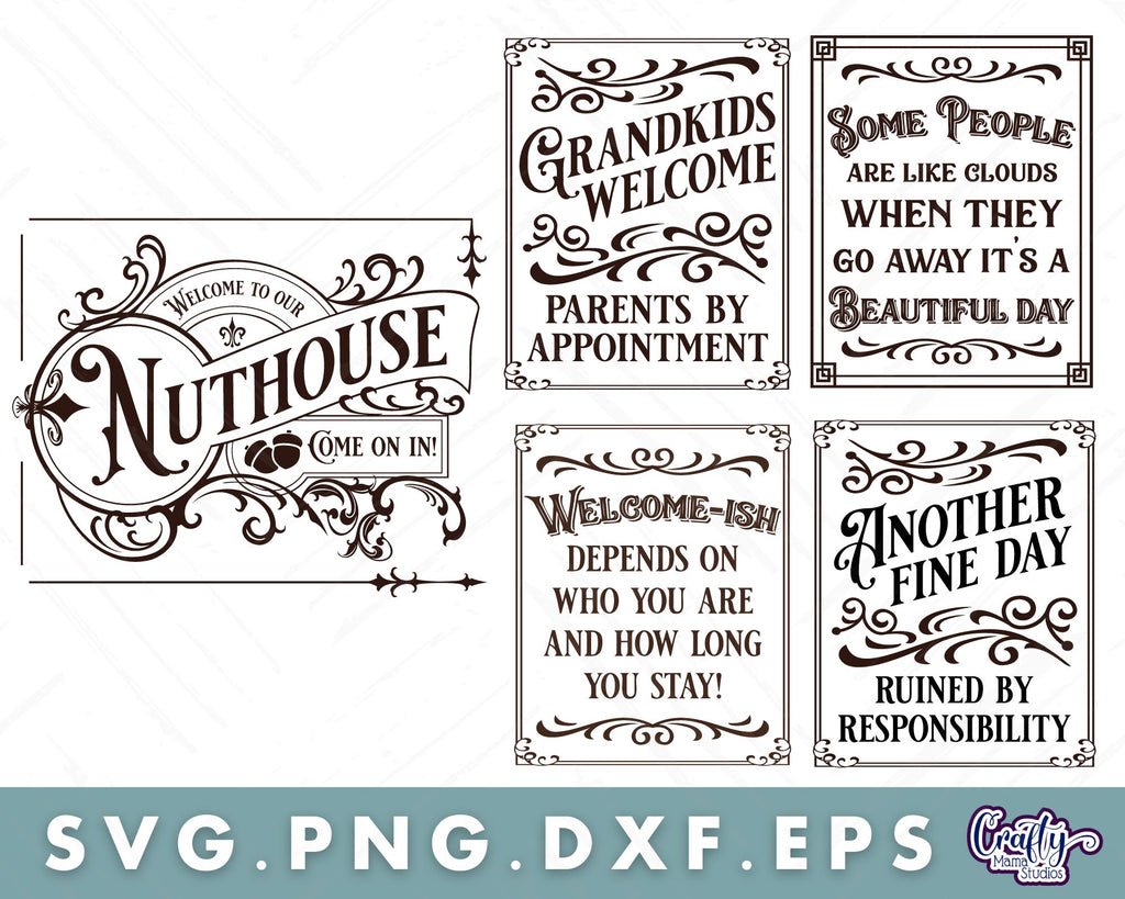 Vintage Funny Sign Svg Bundle - So Fontsy