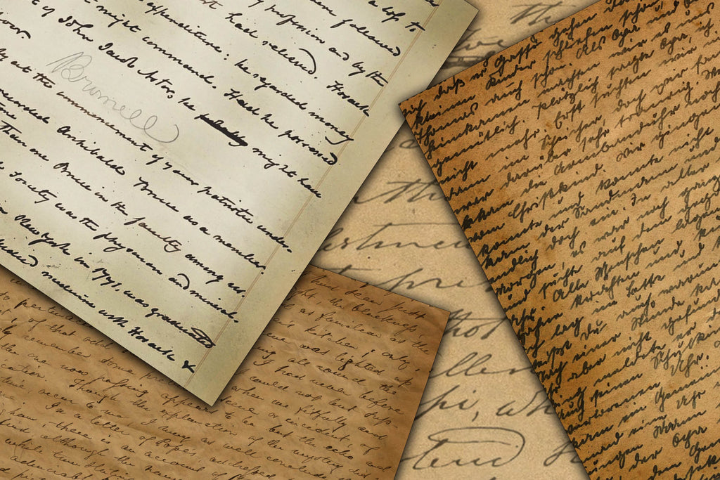 Vintage Handwriting Digital Paper Textures - So Fontsy
