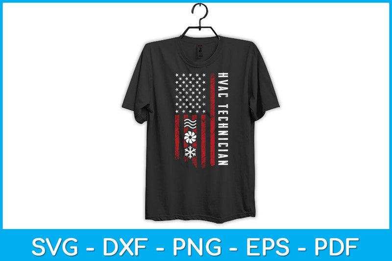 Vintage HVAC Technician USA HVAC Tech American Flag Svg Design - So Fontsy