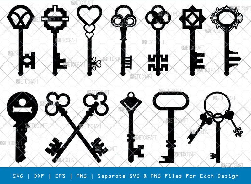 Vintage Keys SVG, Keys Silhouette, Lock Key Svg, Auto Keys Svg, Almirah ...