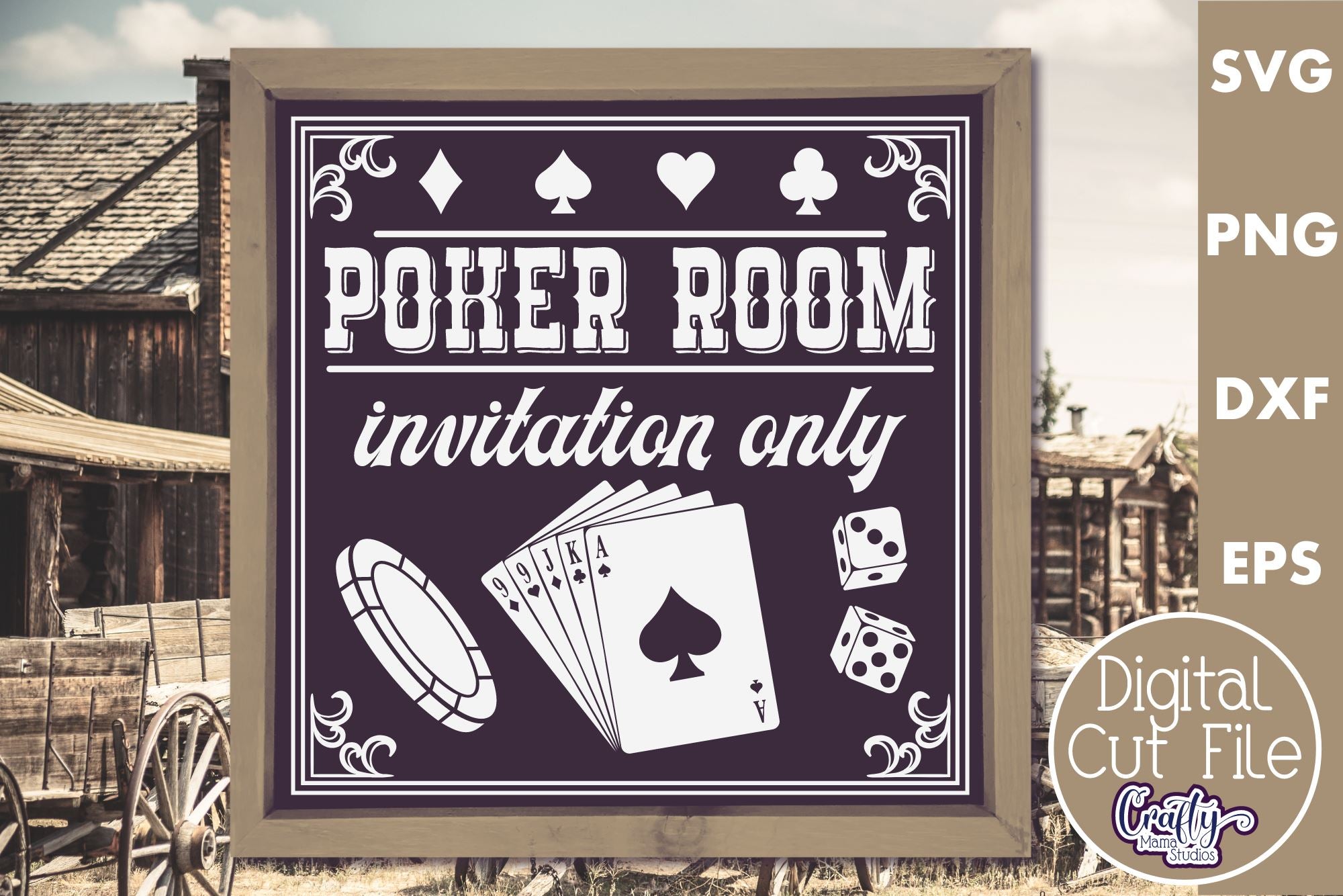 VIntage Poker Room Sign | Western Svg | Vintage Poker Svg - So Fontsy