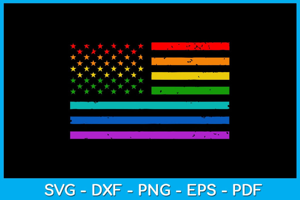 Vintage Pride Flag Pride Month SVG PNG PDF Cut File - So Fontsy