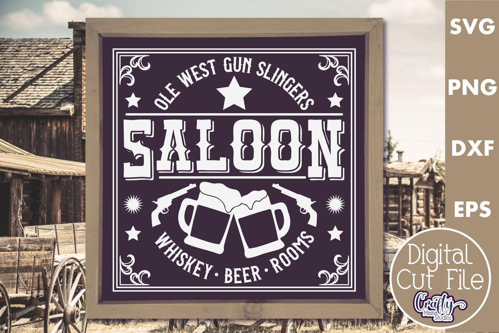 VIntage Saloon Sign | Western Svg | Wild West Saloon Svg - So Fontsy