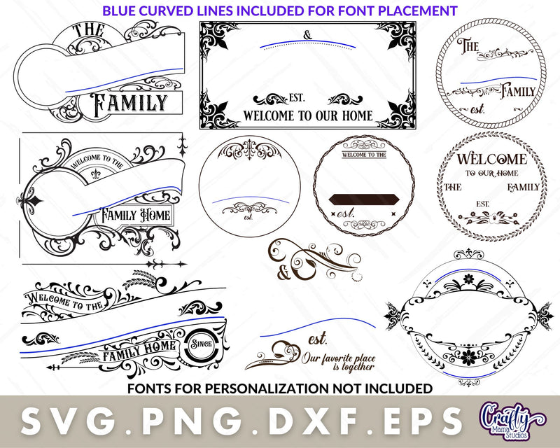 Vintage Sign Bundle | Family Sign Svg | Round Door Signs - So Fontsy
