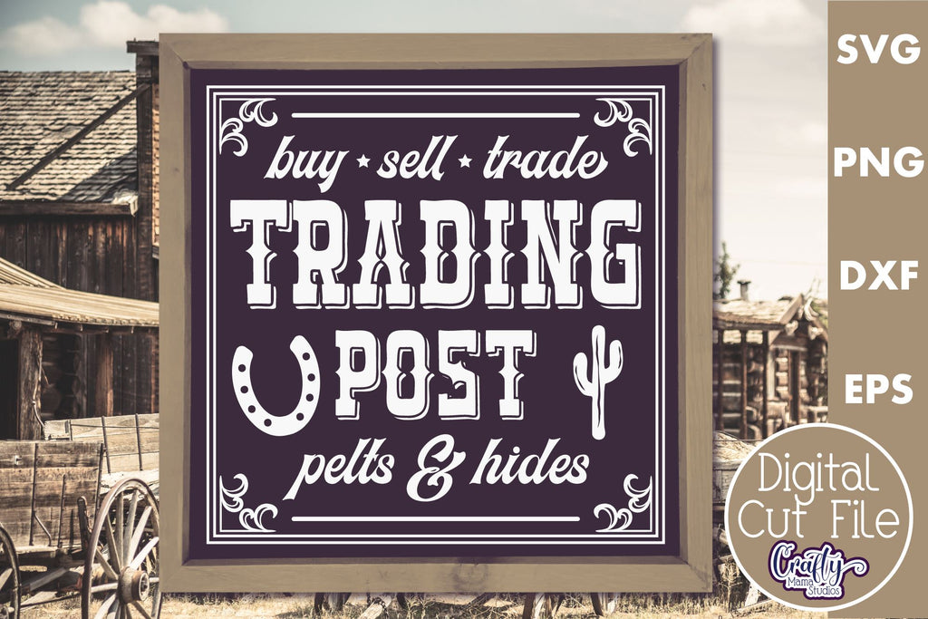 VIntage Trading Post Sign | Western Svg | Pelt And Hides Svg - So Fontsy