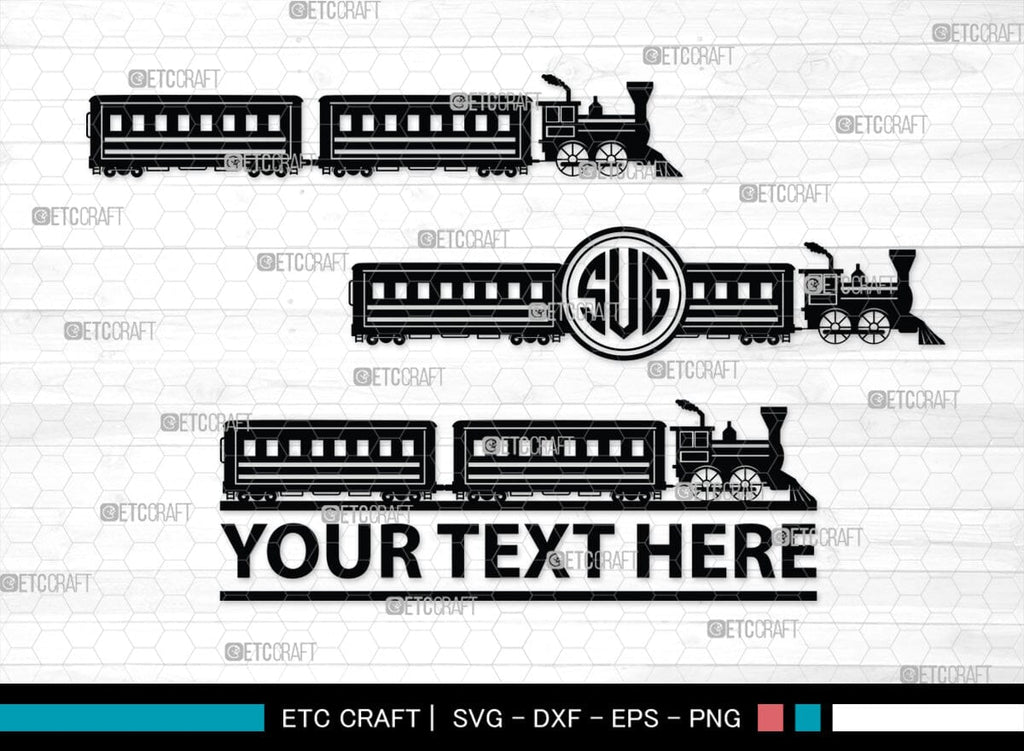 Vintage Train Monogram, Vintage Train Silhouette, Vintage Train SVG ...