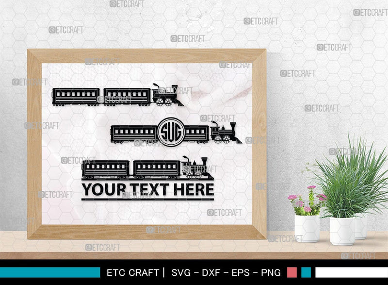 Vintage Train Monogram, Vintage Train Silhouette, Vintage Train SVG ...