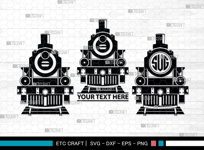 Vintage Train Monogram, Vintage Train Silhouette, Vintage Train SVG ...